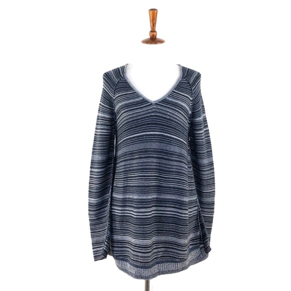 Indigenous | Sweaters | Indigenous Black Grey Stripe V Neck Sweater ...